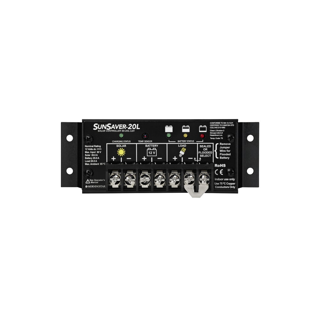 Morningstar SunSaver 20Amp SS-20L-12V, 12V Charge Controller (With LVD ...